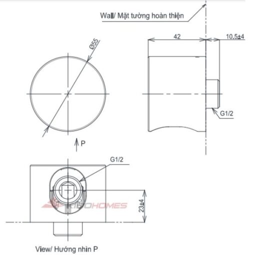 Cút nối tường TOTO TBW07020A - Kidohomes